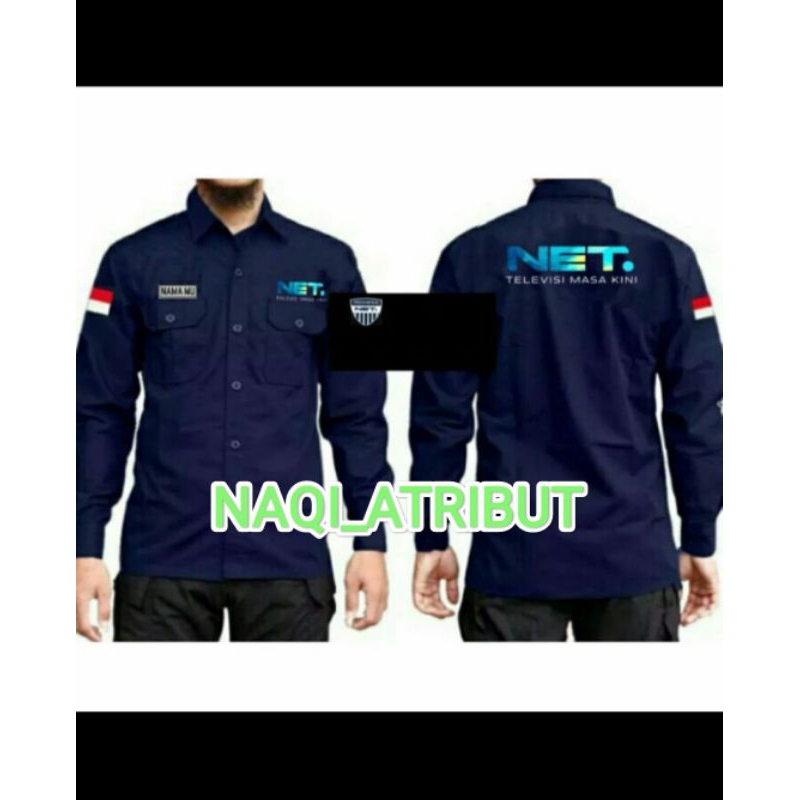 Jual KEMEJA NET TV KEMEJA SERAGAM NET TV FULL BORDIR | Shopee Indonesia