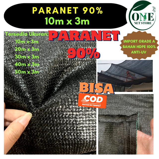 Jual JARING PARANET 90% | GRADE A | SHADING NET | ANTI UV | 10M X 3M ...