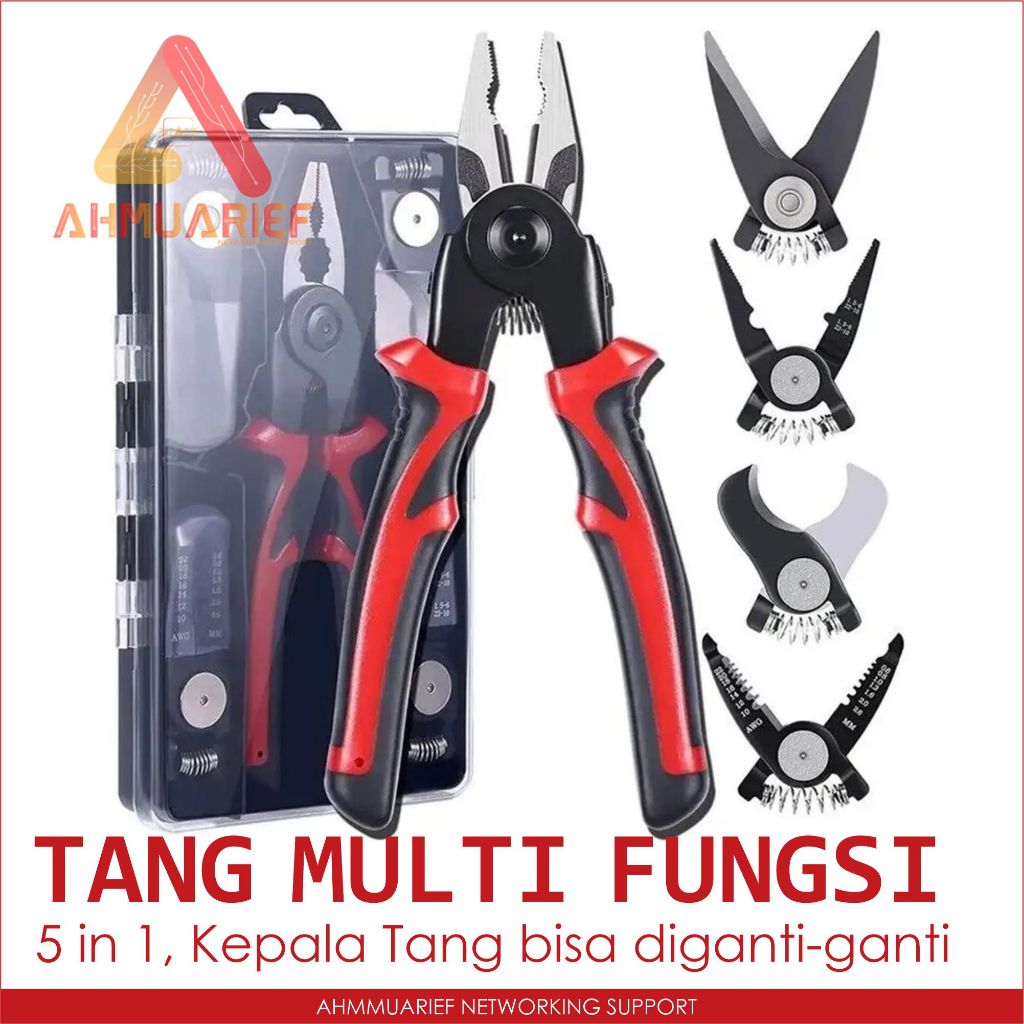 Jual 5 IN 1 - TANG KOMBINASI MULTIFUNGSI TANG KAWAT TANG JEPIT KABEL TANG KUPAS TANG LANCIP TANG ...