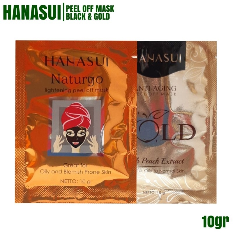 Jual Hanasui Peel Off Mask / Masker wajah Sachet Black & Gold 10gr BPOM ...