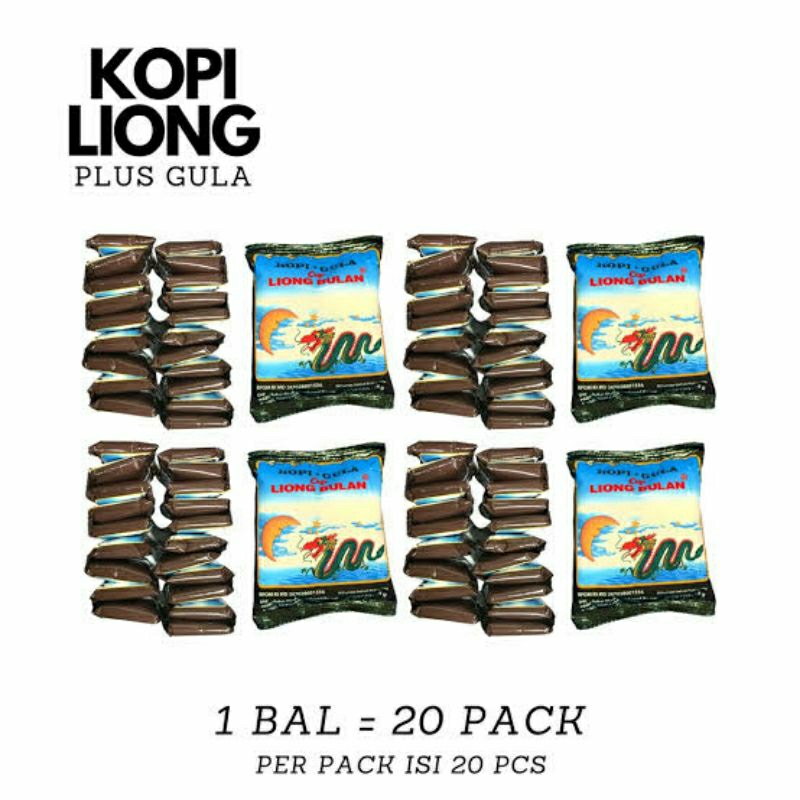 Jual Kopi Liong Bulan Gula 20 Sachet Legend Oleh-oleh Khas Bogor ...