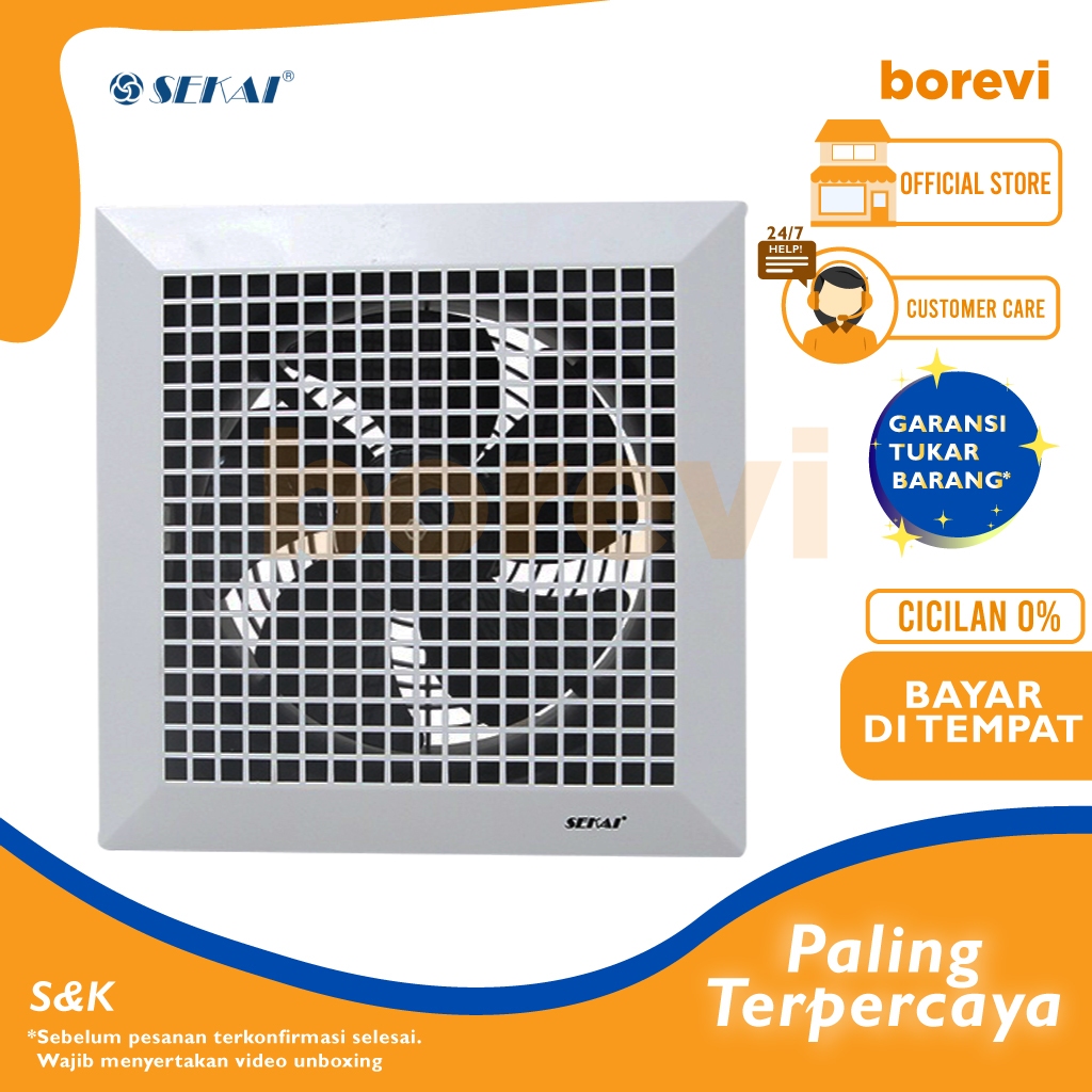 Jual Sekai Cef 1295 1095 895 Exhaust Fan Plafon 12 Inch Hexos 12" 10" 8 ...