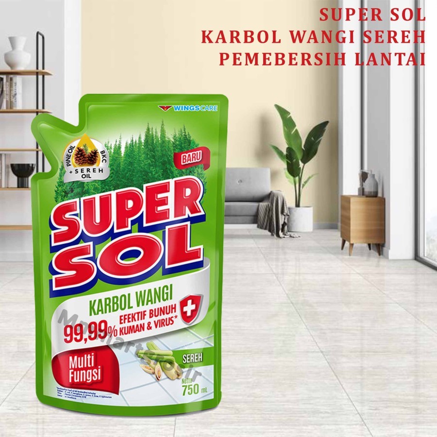 Jual Super Sol / Karbol Wangi Sereh / Karbol Pembersih Lantai / 750ml ...