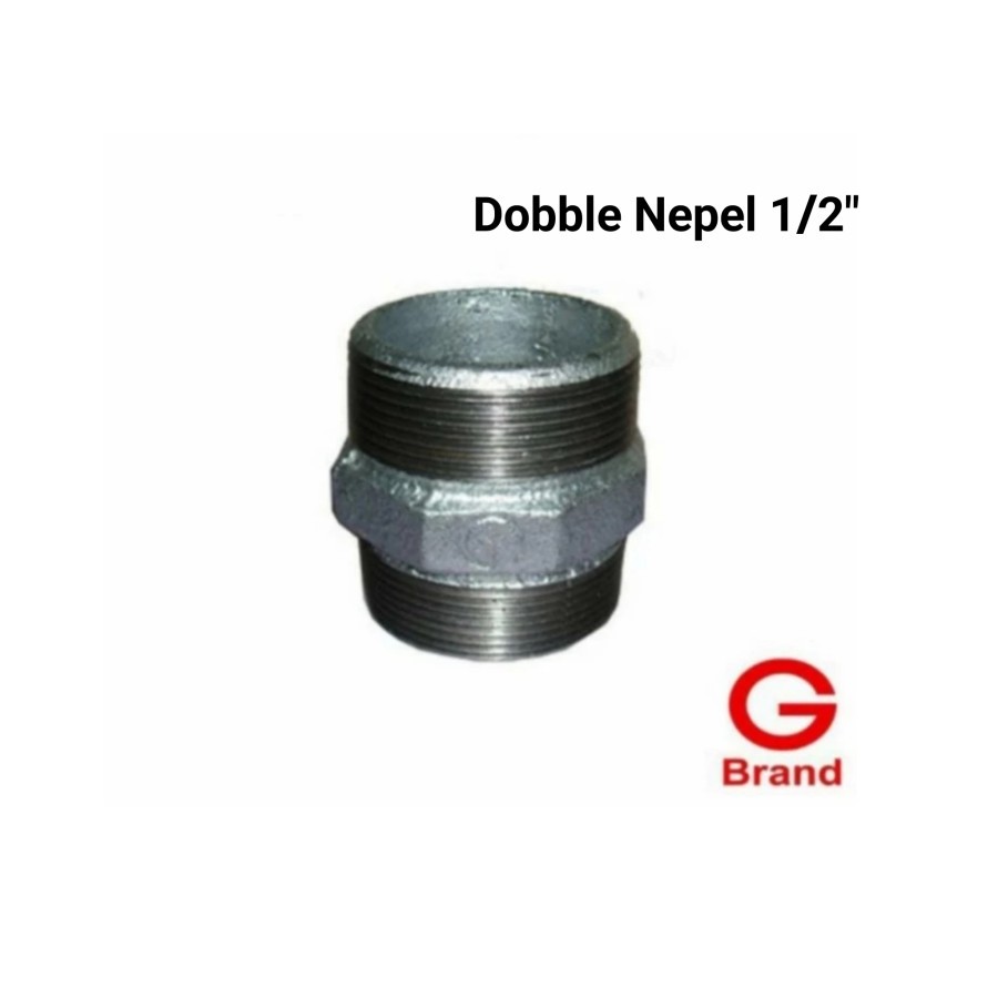 Jual Double Nepel Galvanis Besi 1/2" Drat BSPT G Brand | Shopee Indonesia