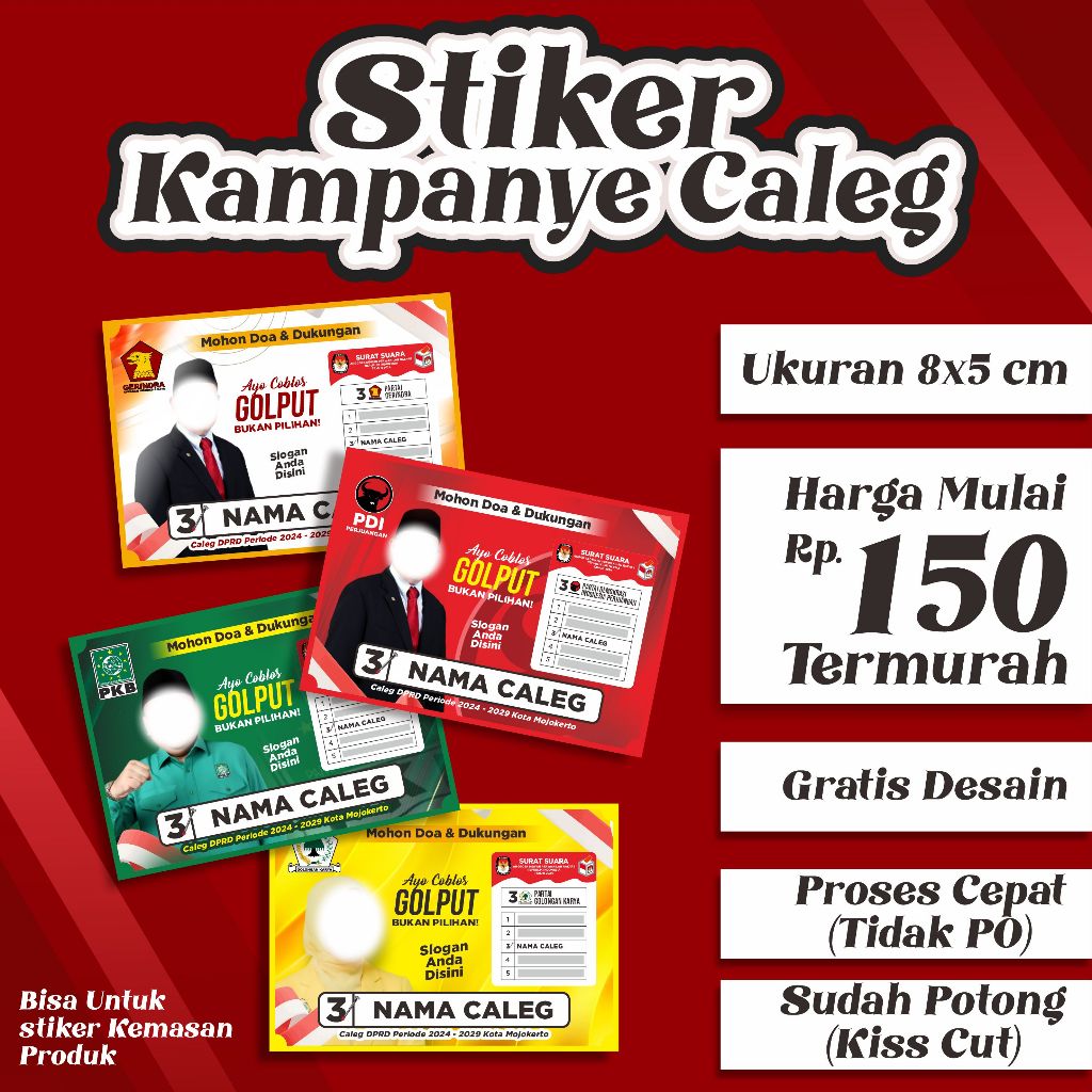 Jual Stiker Caleg / Stiker Pemilu / Stiker Kampanye 2024 Termurah ...