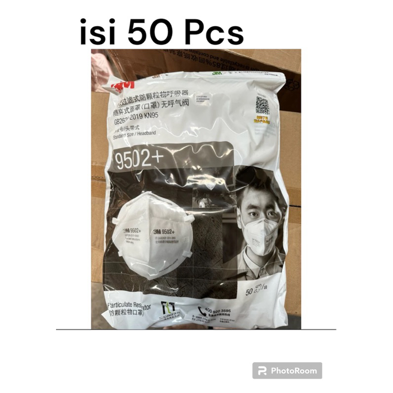 Jual MASKER 3M 9502+ KN95 N95 HEADLOOP IMPORT ORIGINAL 1 BAG 50 PCS | Shopee Indonesia