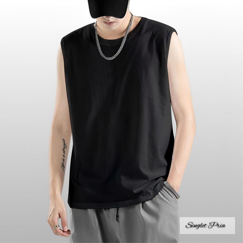 Jual Baju Kaos Singlet Polos Pria Dewasa Gym Santai | Size M,L,XL,XXL ...