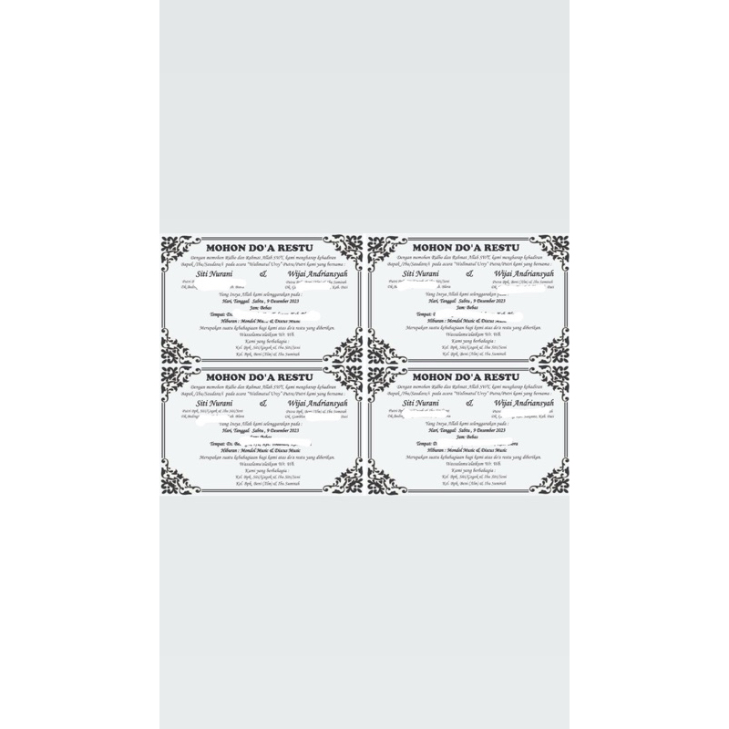 Jual UNDANGAN NASI BOX/BESEK HITAM PUTIH | Shopee Indonesia