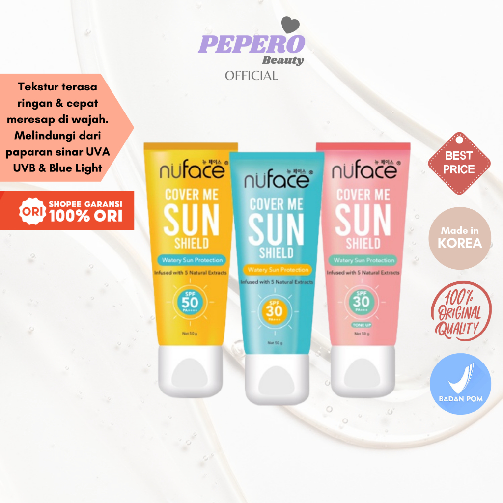 Jual NUFACE Cover Me Sun Shield SPF 30 PA+++ / SPF 50 PA+++ / Tone Up ...