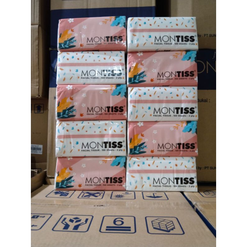 Jual Paket 10 Pc Tissue Tisu Montiss 150 Sheet 2ply Facial Wajah Montis ...