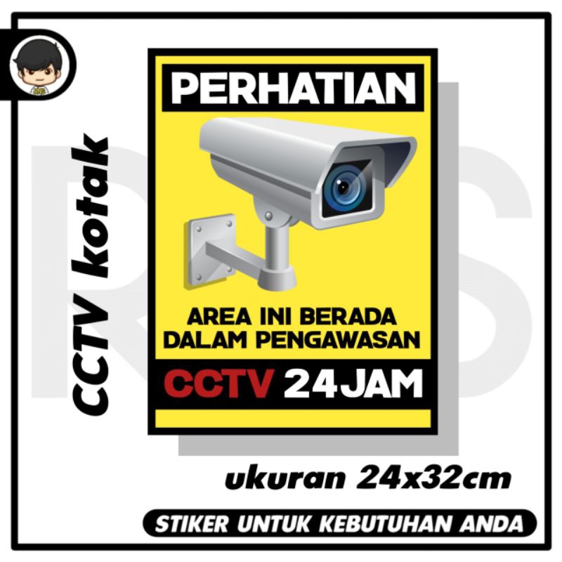 Jual STIKER CCTV 24 JAM sticker rambu | Shopee Indonesia