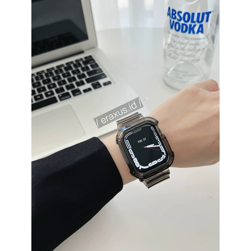 Jual Eraxus Transparant strap iWatch Series 1 2 3 4 5 6 SE 7 8 Ultra T900 T500 T55 HW22 PRO ...