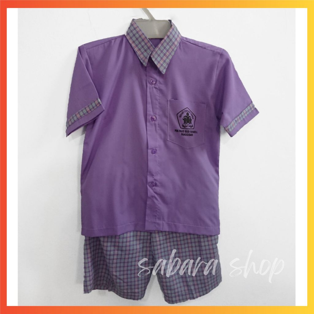 Jual Seragam TK PAUD Pendek warna UNGU - Seragam Sekolah Anak PAUD ...