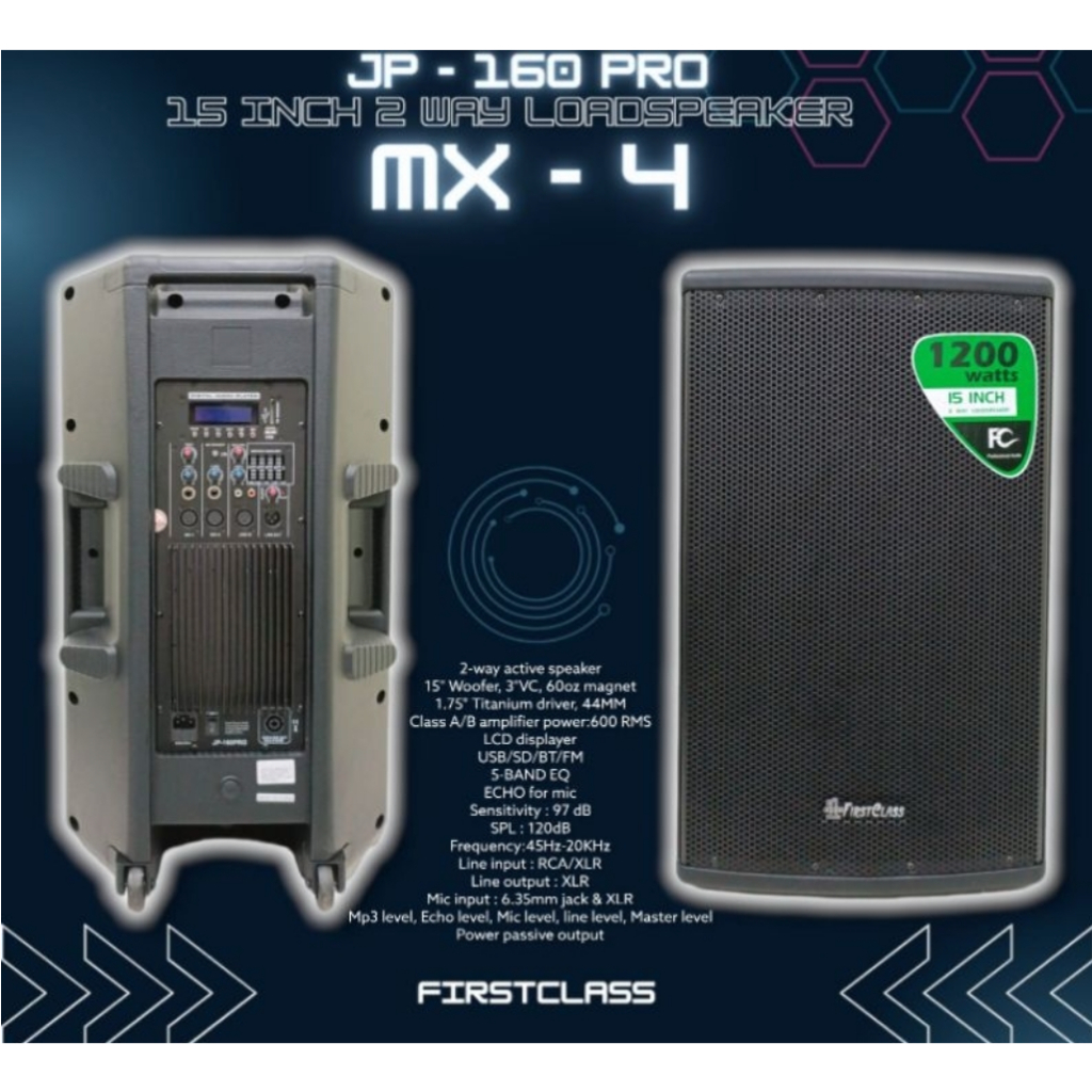 Jual Speaker Aktif First Class MX 4 | JP 160 Pro MX4 MX-4 15 inch | aktiv speaker | Shopee Indonesia