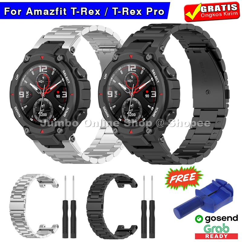 Jual STAINLESS STEEL METAL BAND STRAP TALI JAM AMAZFIT T-REX PRO ...