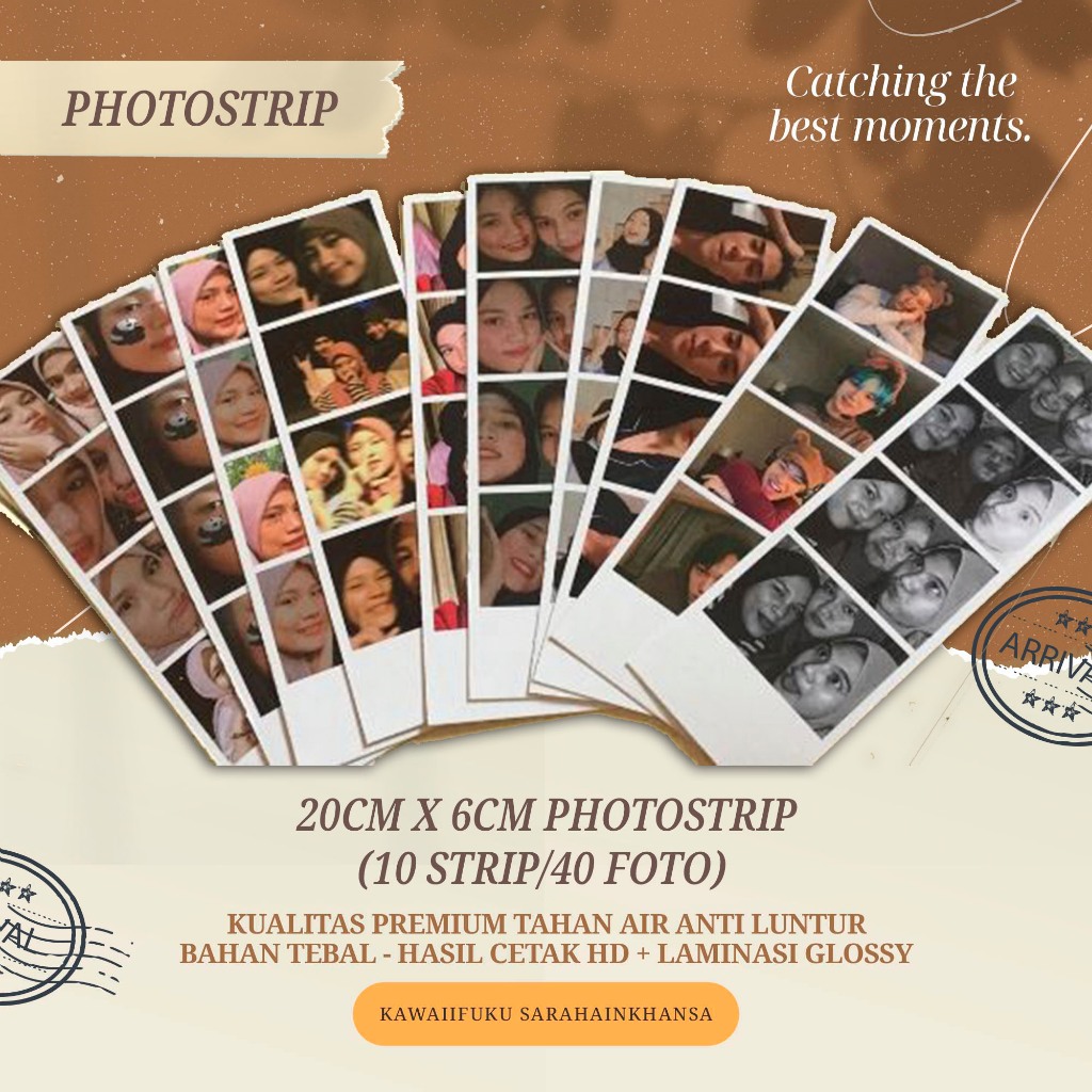 Jual (10 STRIP/40 FOTO) 20CM X 6CM PHOTOSTRIP LAMINASI GLOSSY DEPAN ...