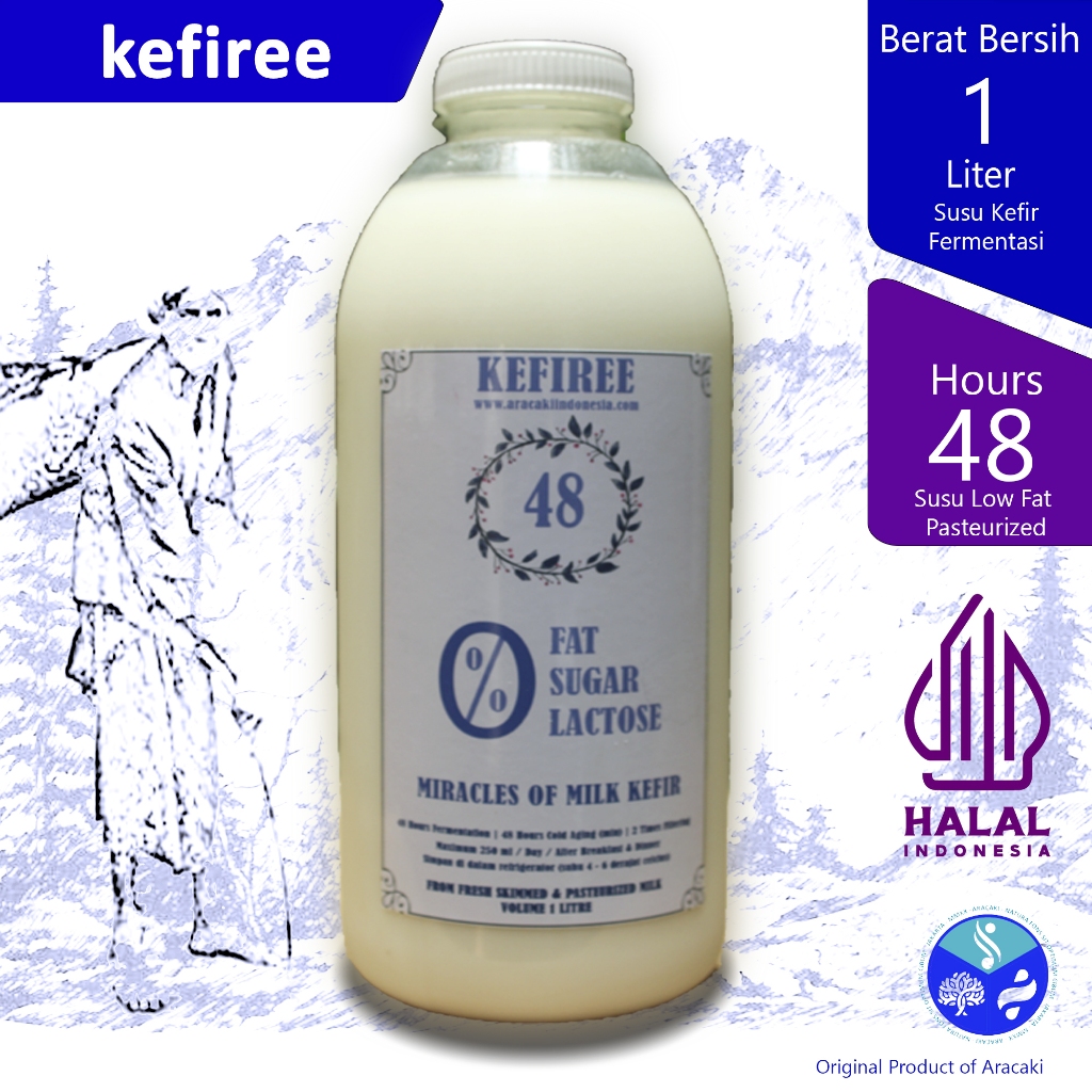 Jual Susu Kefir KEFIREE Bebas Lemak & Pasteurized 48 Jam (Fermentasi ...