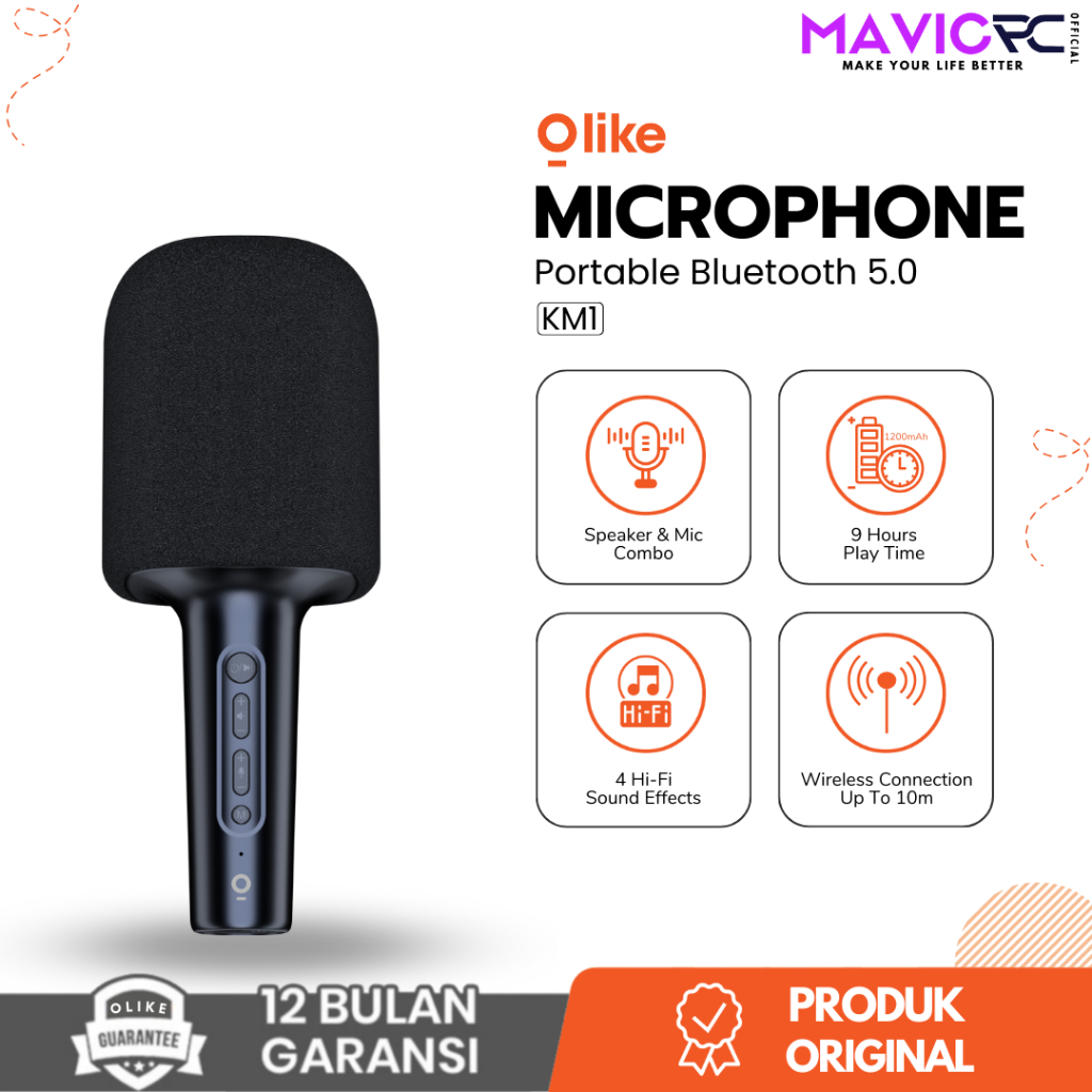 Jual OLIKE KM1 Microphone Portable Wireless Mic Karaoke Bluetooth 5.0 ...