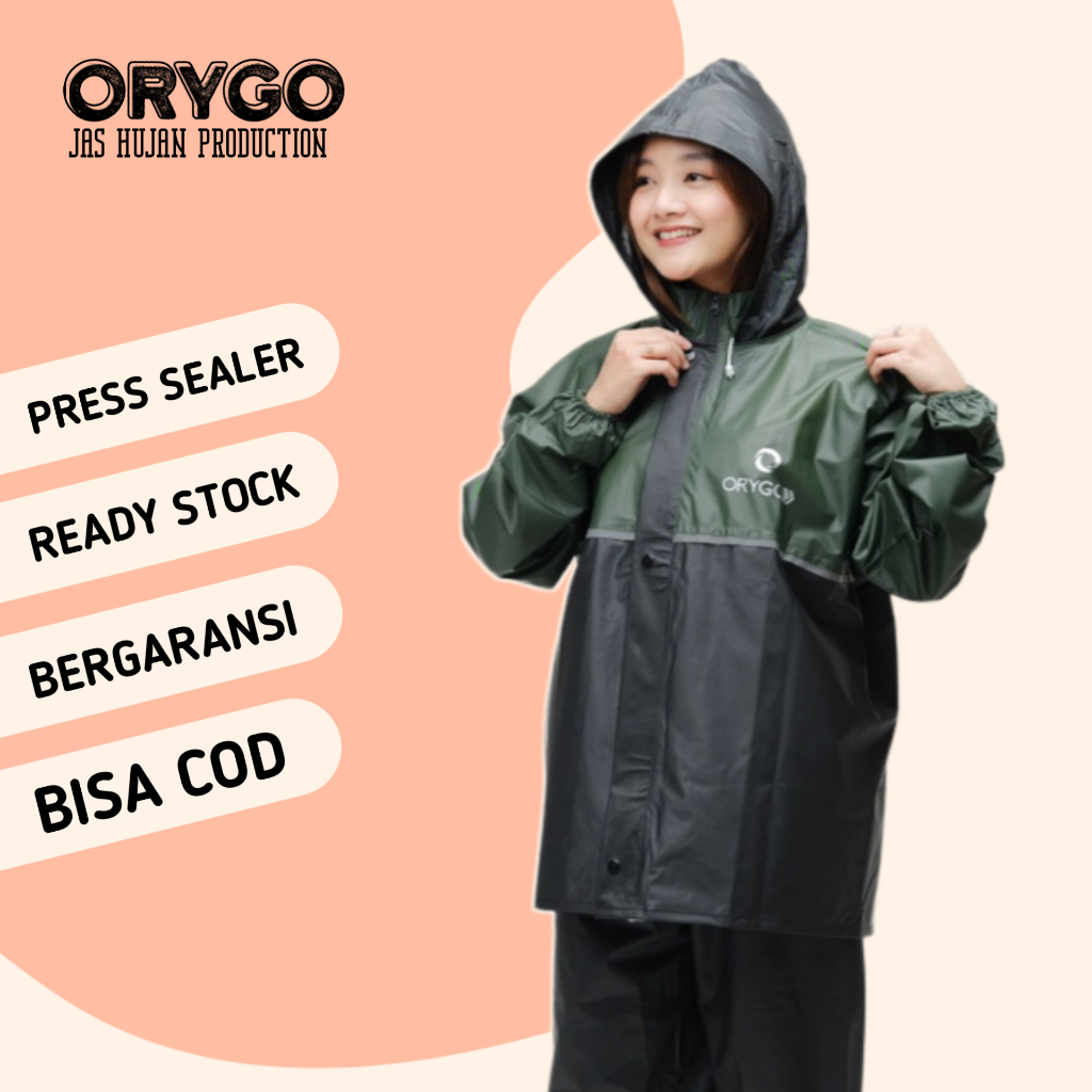Jual Jas Hujan Pria Wanita ORYGO Terbaik Bahan Tebal Kualitas Terbaik Anti Rembes Dan Bocor ...