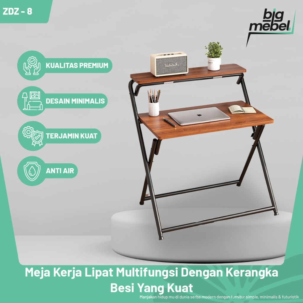 Jual BIG MEBEL Meja Kerja Lipat Multifungsi Dengan Kerangka Besi Yang ...