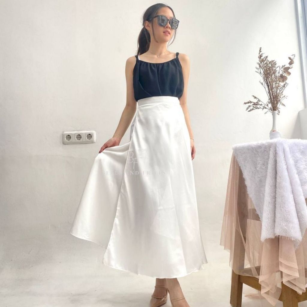 Jual KANSHA Rok Lilit Satin Rok Kondangan A Line Flare / Bawahan Kebaya ...
