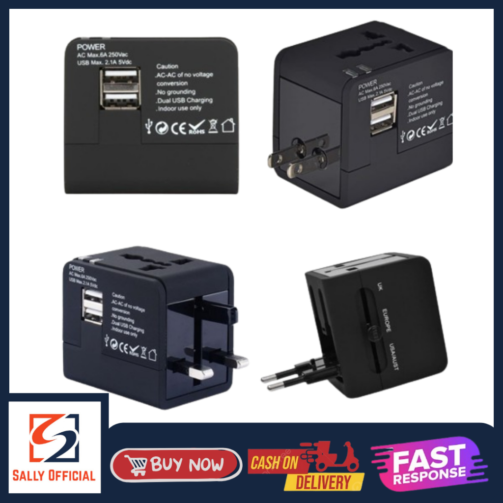 Jual Charger Travel UNIVERSAL ADAPTER 2.1A Fast charging Colokan ...