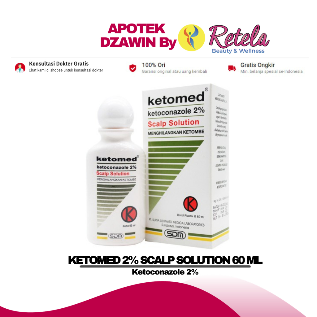 Jual KETOMED 2% SOL 60ML ( Ketoconazole 2% ) | Shopee Indonesia