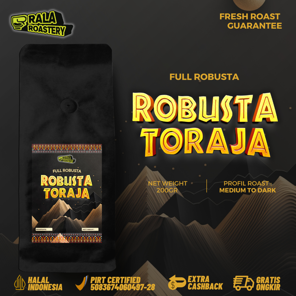 Jual Es Kopi Susu Robusta Toraja | Espresso Biji Kopi Robusta 200GR ...
