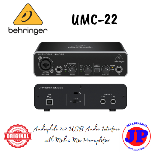 Jual Behringer U-Phoria UMC22 USB Audio Interface Soundcard Original ...