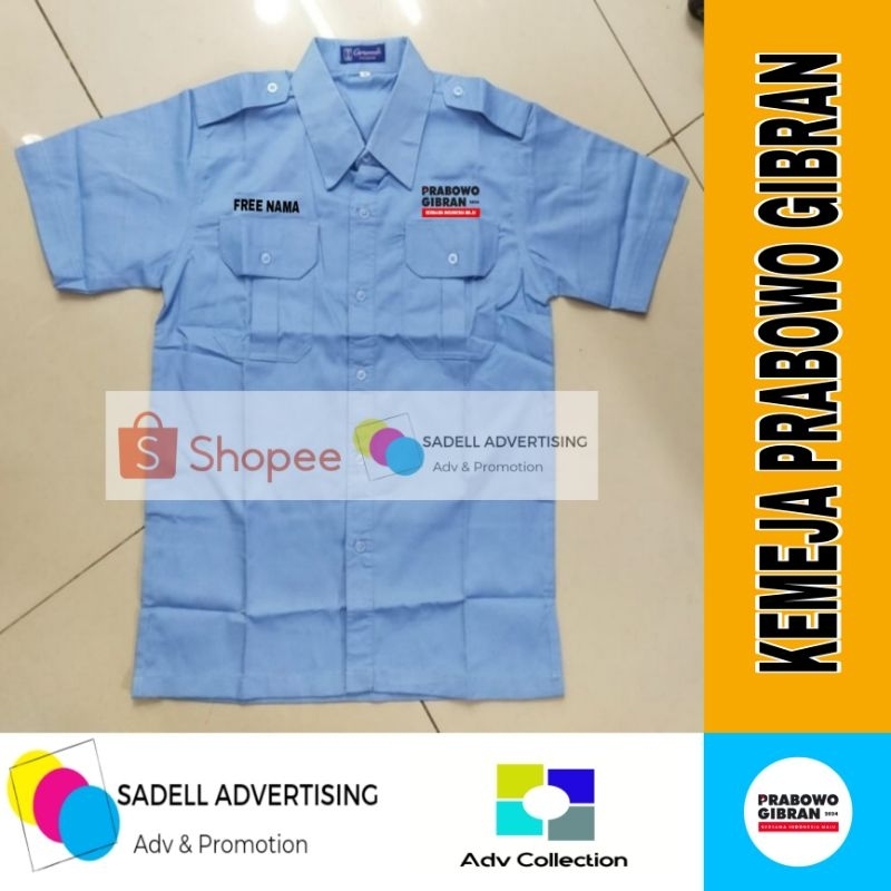 Jual Kemeja Prabowo Gibran Seragam Prabowo Gibran Biru Muda PDH PDL ...
