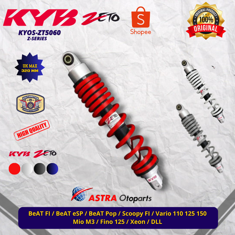 Jual Shockbreaker Belakang KAYABA ZETO Z Series 320mm Vario 125 150 Beat Fi Esp Beat Pop Beat ...