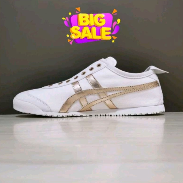 Jual Sepatu Onitsuka Tiger Mexico 66 Slip On White Rose Gold ORIGINAL | Shopee Indonesia
