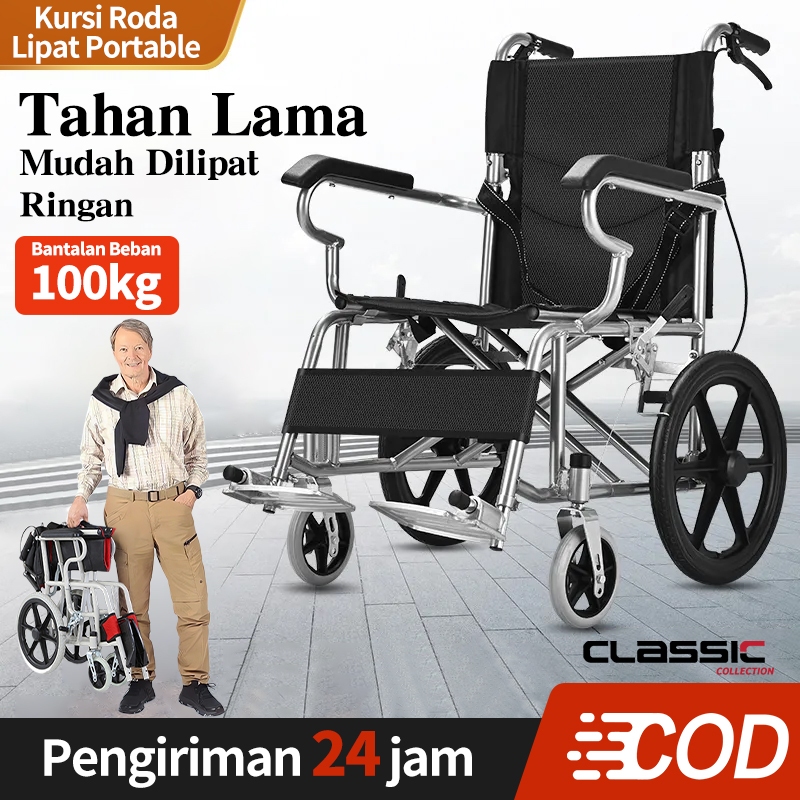 Jual 【COD】kursi roda medis / Kursi Roda Traveling Bisa Dilipat - Kursi ...