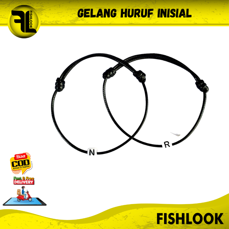 Jual Gelang Inisial Huruf Single Tali Premium Korea Simple | Shopee ...