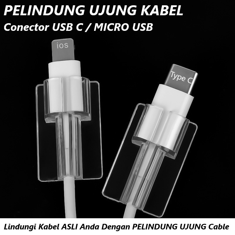 Jual BARU !! Pelindung UJUNG KABEL USB C / MICRO USB Saving Cable Protecth Protective Kable Asli ...