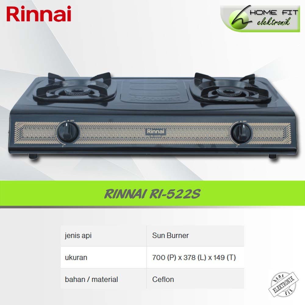 Jual Kompor Gas Rinnai RI-522 S Kompor Gas LPG 2 Tungku Ceramic Burner | Shopee Indonesia