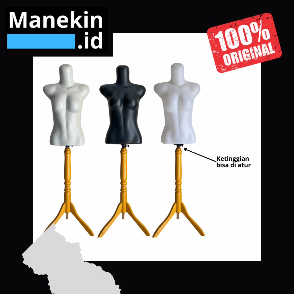 Jual Manekin Patung Badan Untuk Baju Wanita Lurus hitam butek bening ...