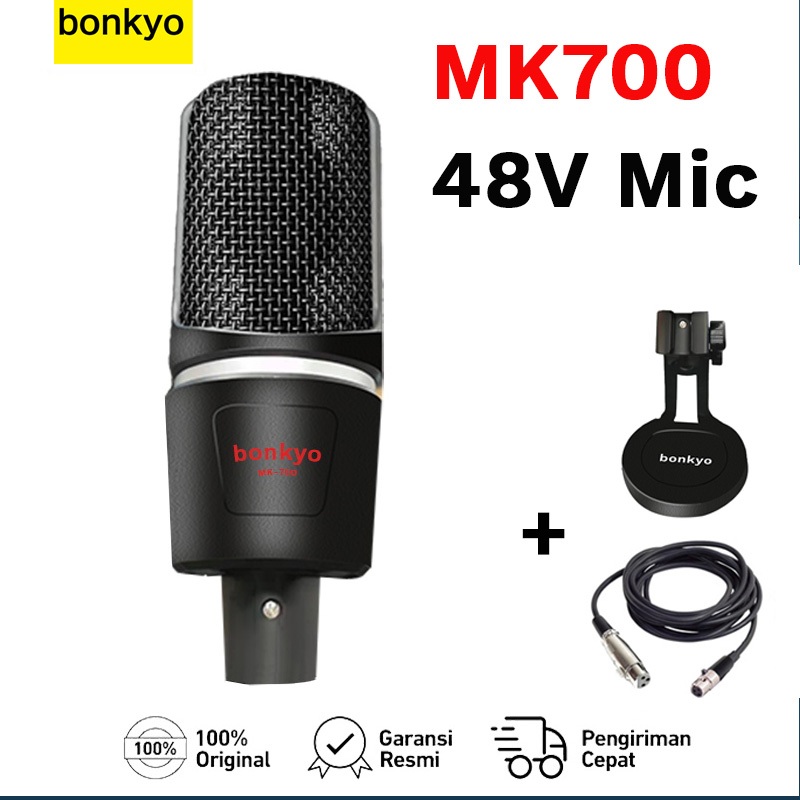 Jual Bonkyo MK700 48V Microphone Dual Big Head XLR Head Professional ...