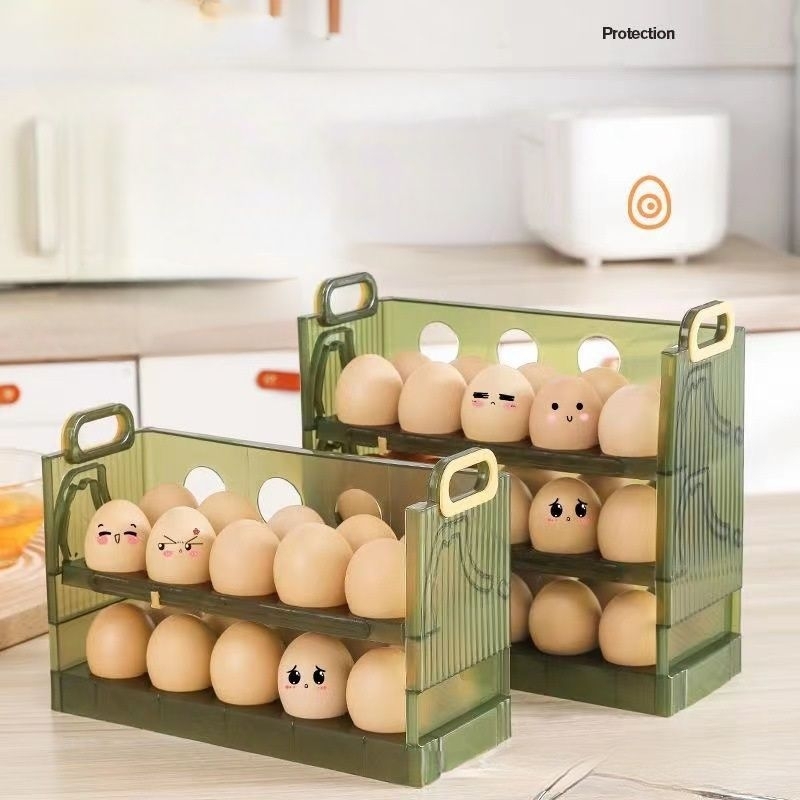Jual DP4876 [COD] Rak Telur Aesthetic Box Telur Tingkat Penyimpanan ...