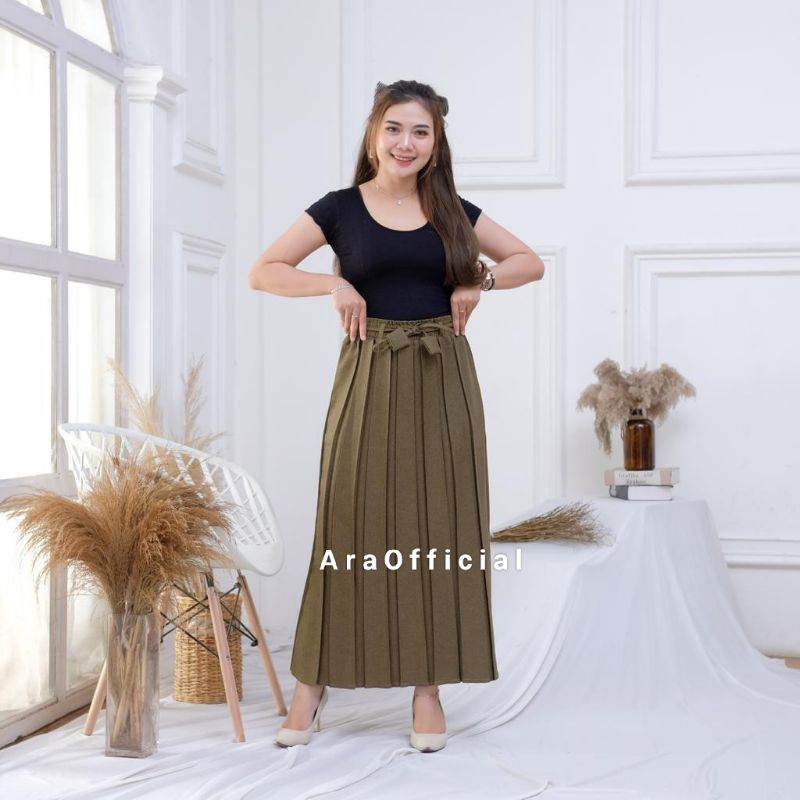 Jual ROK PLISKET SEMI WOLL POLOS ROK PLISKET KANTOR PREMIUM ROK KERJA ...