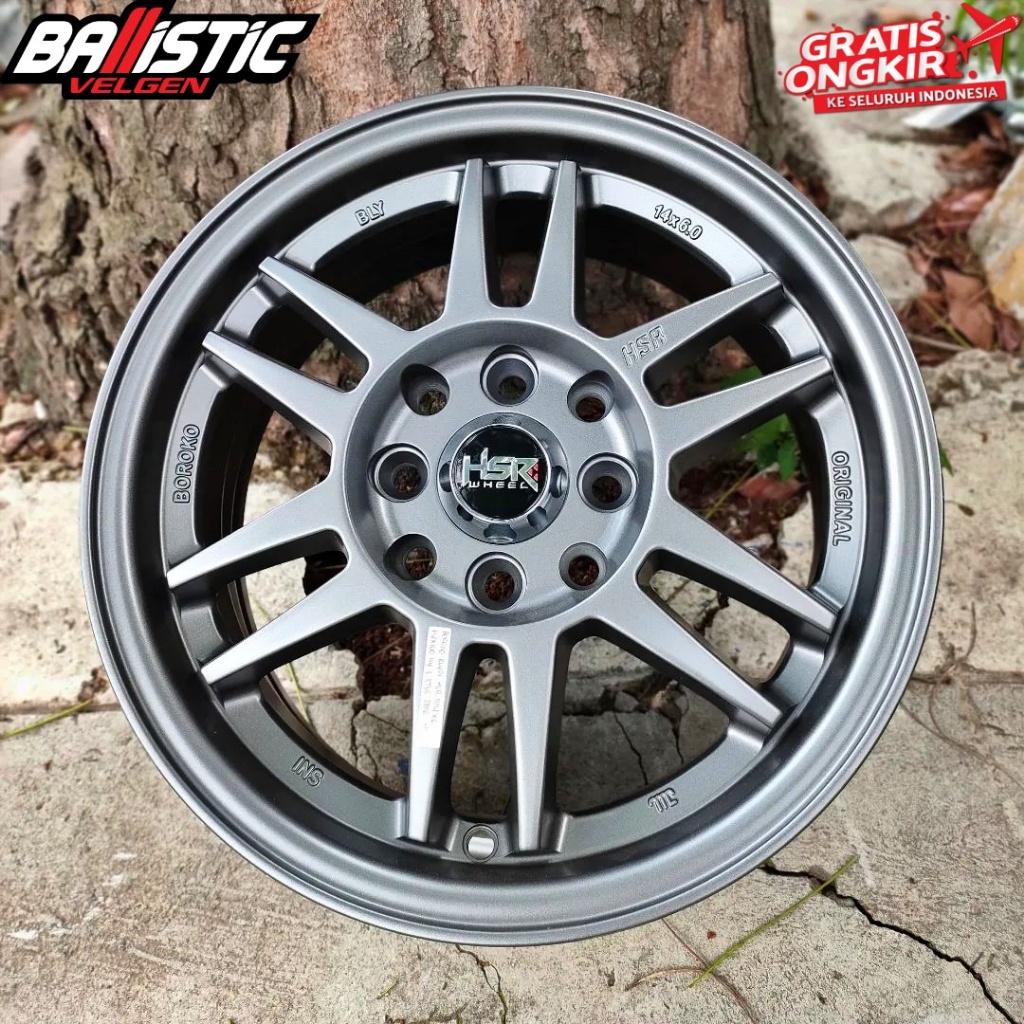 Jual Velg racing mobil Wuling Air EV Brio Karimun ring 14 HSR BOROKO BLY01 R14 lebar 6 Pcd 4X100 ...