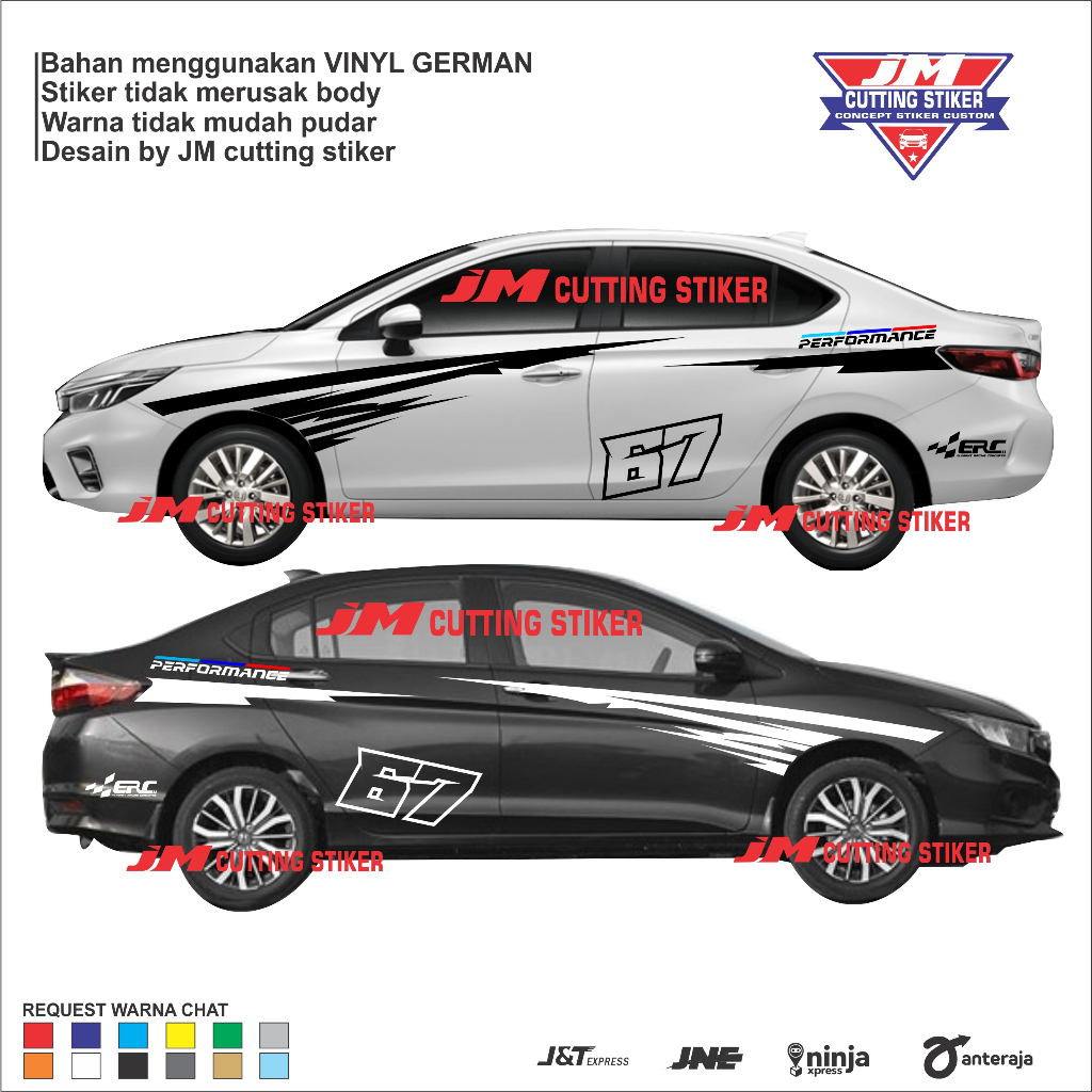 Jual Stiker mobil sedan vios camry corolla civic city dll cutting ...