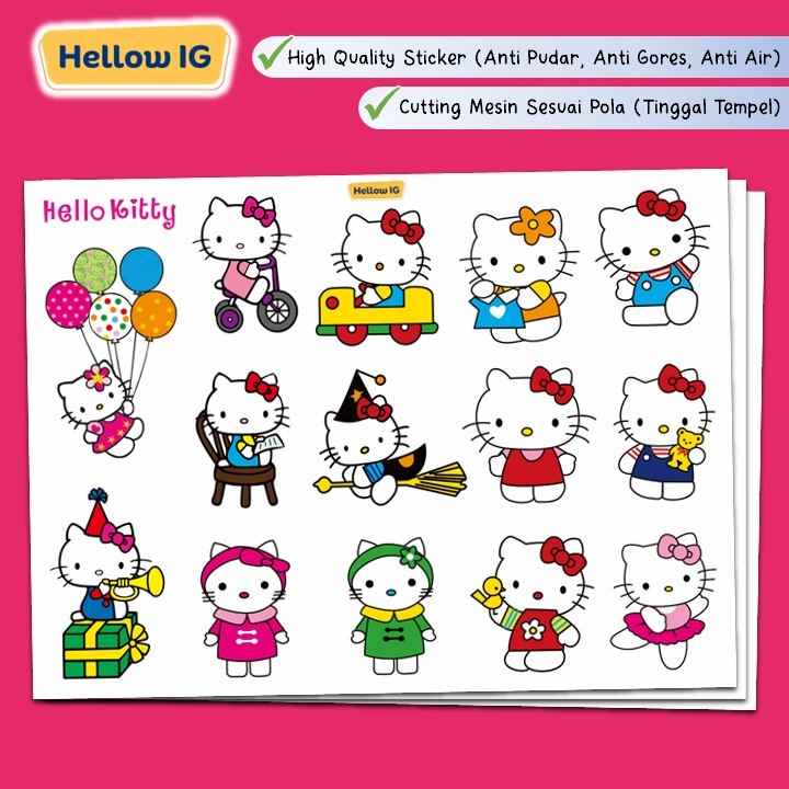 Jual STICKER PACK | STIKER HELLO KITTY WATERPROOF ANTI AIR LUCU BOTOL ...