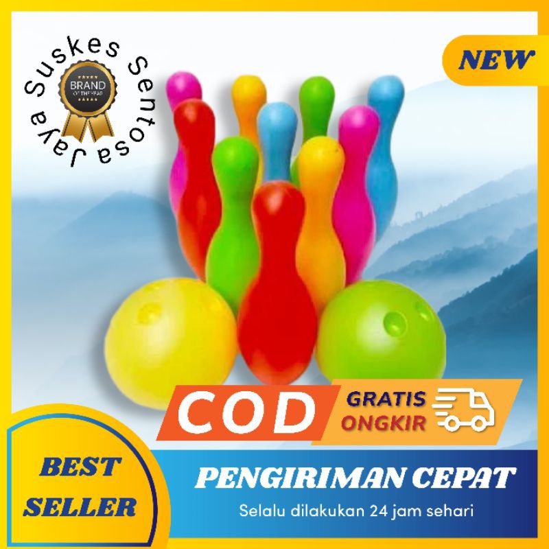 Jual Mainan Edukasi Anak Bola Bowling Boling Set Olahraga Sport isi 10 ...