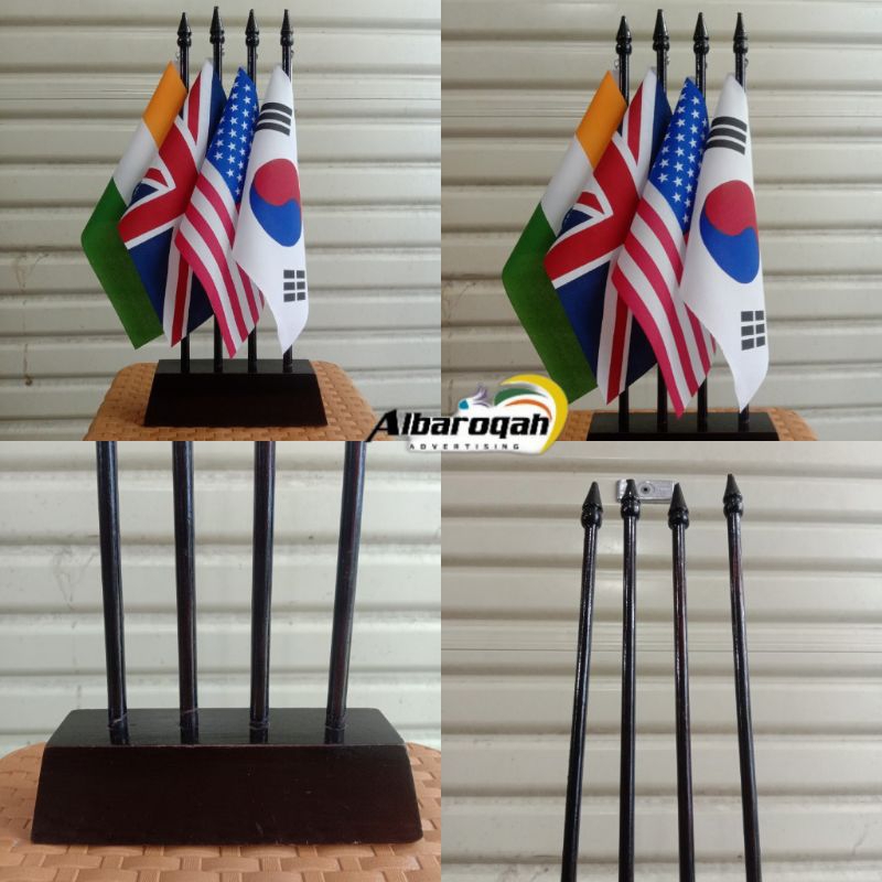 Jual Tiang Meja Lobang 4 + Bendera Meja Negara | Shopee Indonesia