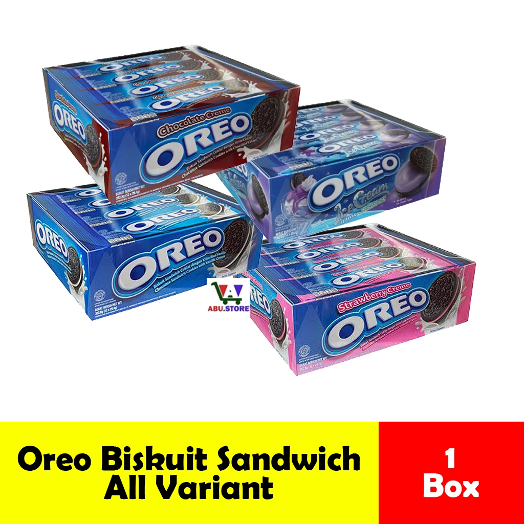 Jual Oreo biskuit Sandwich Kemasan Box isi 12pcs Rasa Chocolate / Ice ...