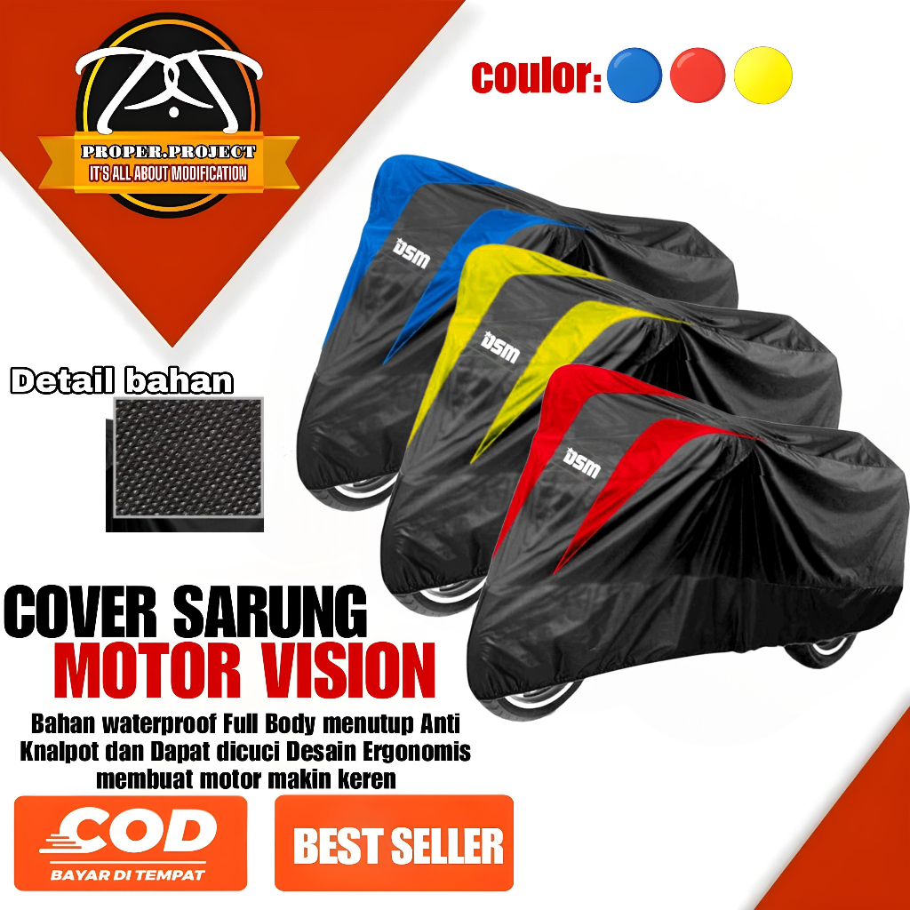 Jual Sarung Motor Vision Original Berkualitas Tahan Air Dan Debu ...