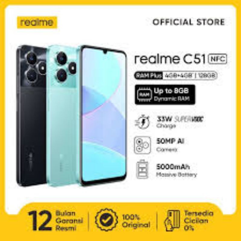 Jual Realme C51 4/128 Ram 4gb 128gb new garansi resmi | Shopee Indonesia