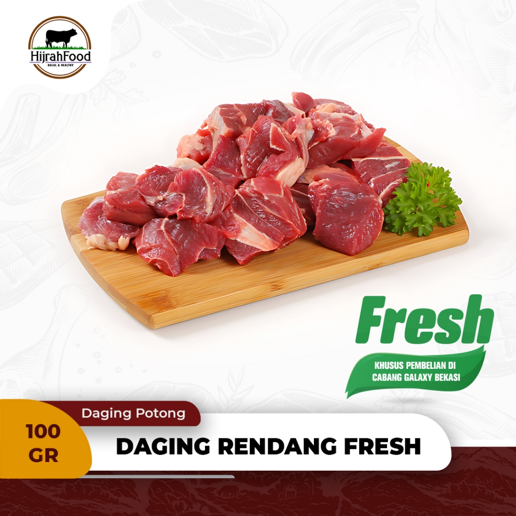 Jual Hijrahfood Daging Rendang Sapi SEGAR Potong | Beef Rendang Cutting ...