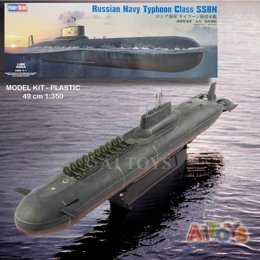 Jual Model Kit kapal selam Typhoon Class SSBN Hobby Boss 49 cm 1:350 ...